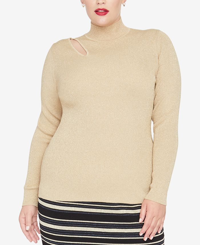 RACHEL Rachel Roy Trendy Plus Size Cutout Sweater - Macy's