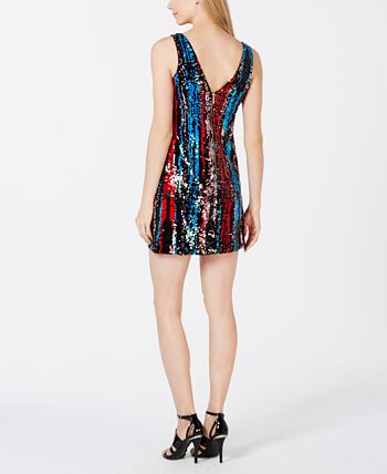 Calvin Klein Multicolor Sequin Shift Dress - Macy's