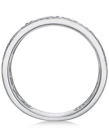 Macy's Diamond Openwork Floral Band (5/8 ct. t.w.) in 14k White Gold ...