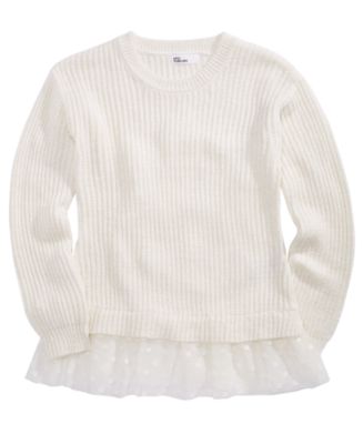 Epic Threads Big Girls Mesh-Trim Sweater, Created for Macy's - Macy's