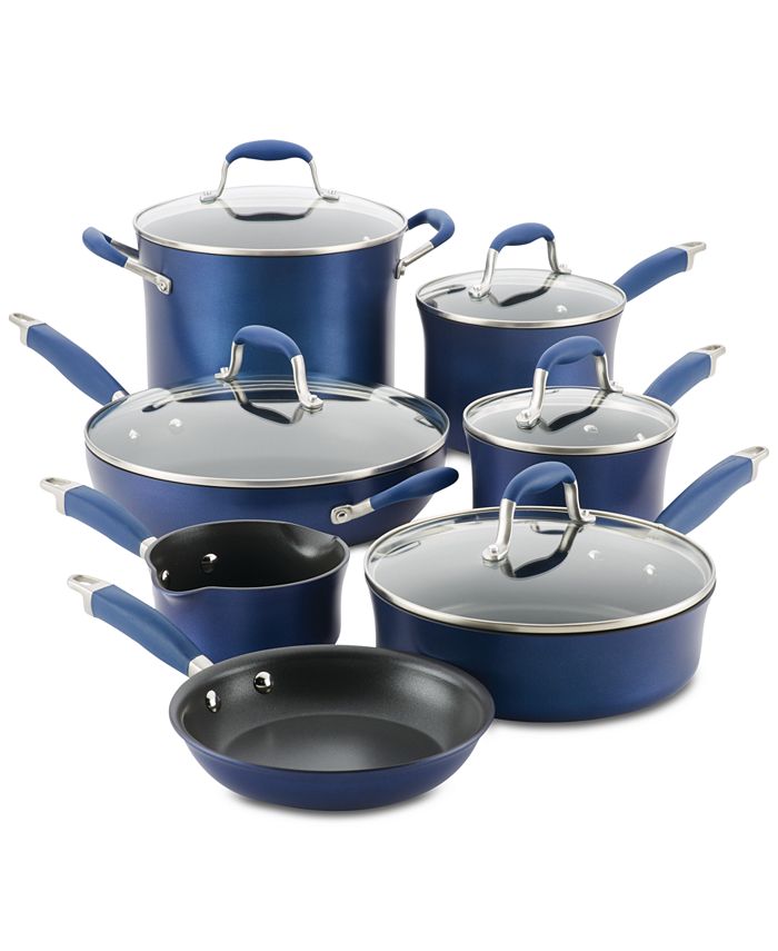 Anolon Advanced Indigo 12-Pc. Hard-Anodized Non-Stick Cookware Set - Macy's