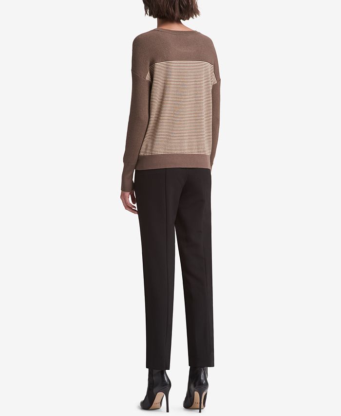 DKNY Color-Blocked Striped Sweater & Reviews - Sweaters - Women - Macy's