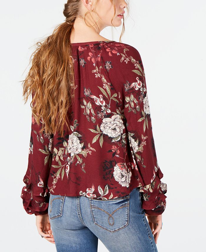 American Rag Juniors' Ruffled-Sleeve Peasant Top, Created for Macy's ...