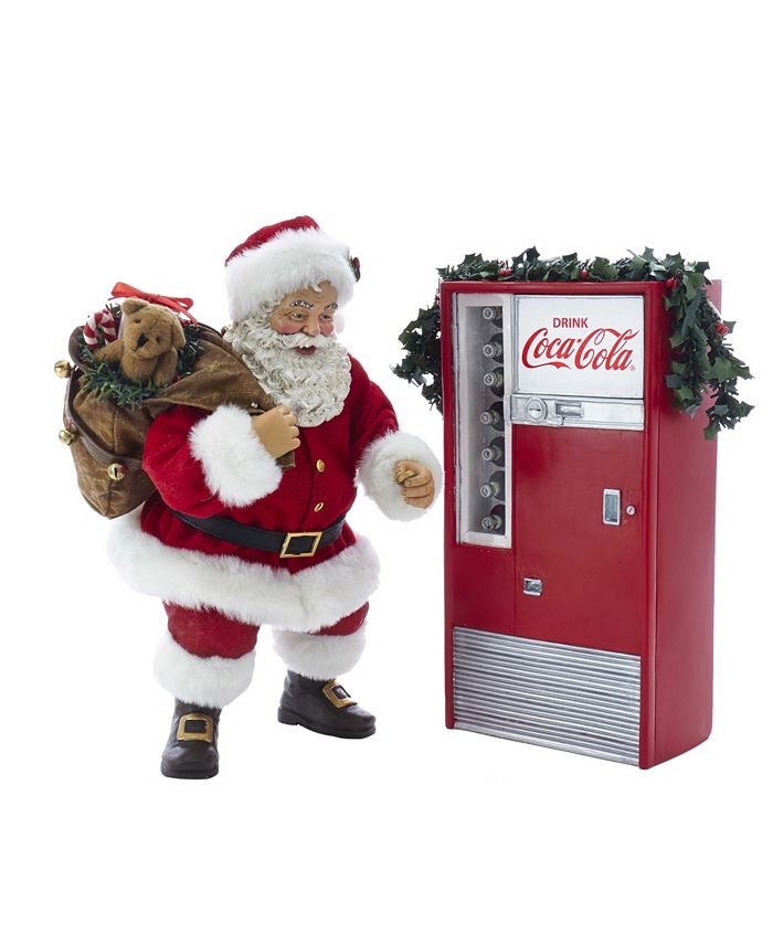 Kurt Adler Battery Operated Santa with Coca Cola Machine, 2 Piece Set ...