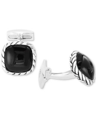 EFFY® Men's Black Agate Cuff Links in Sterling Silver (Also in Tiger's ...
