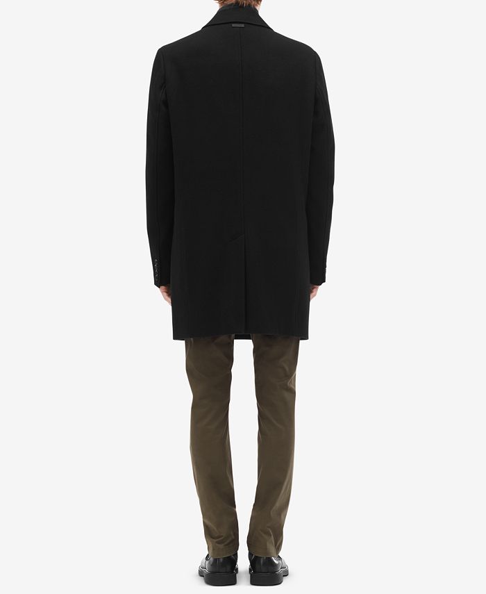 Calvin Klein Men's Solid Wool Overcoat - Macy's