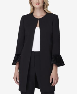 Tahari ASL Velvet-Ruffle Topper Jacket - Macy's