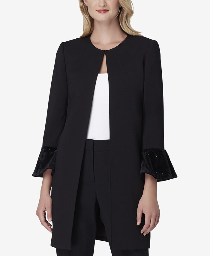 Tahari ASL Velvet-Ruffle Topper Jacket & Reviews - Jackets & Blazers ...