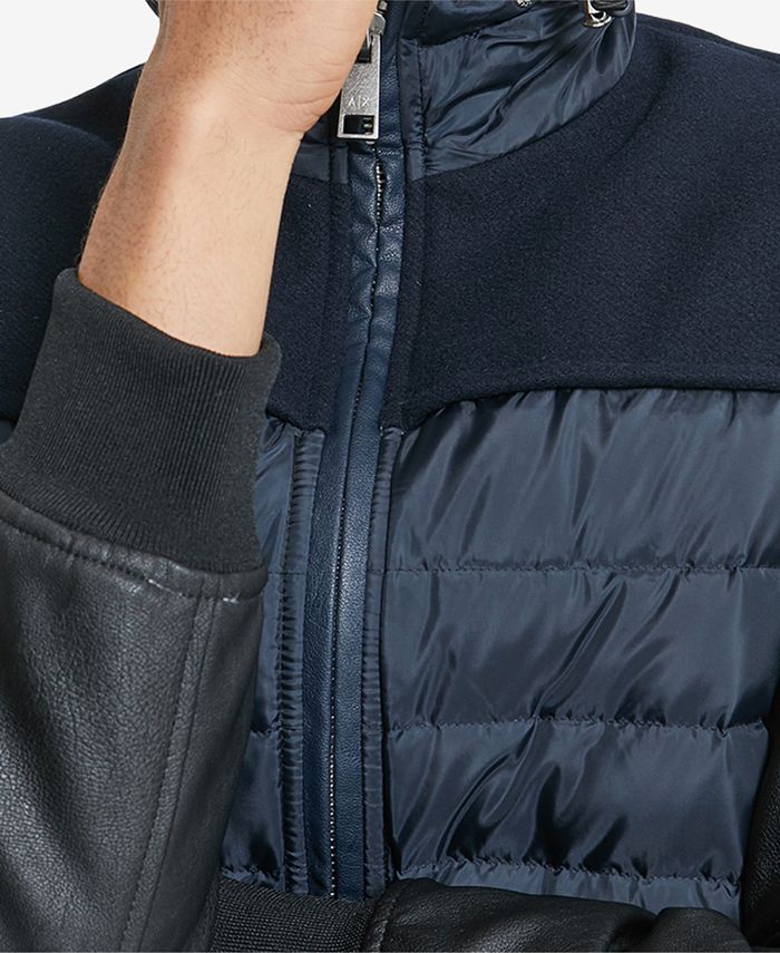 A|X Armani Exchange Men's Mixed-Media Puffer Jacket - Macy's