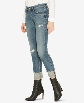 Silver Jeans Co. Ripped Boyfriend Jeans - Macy's