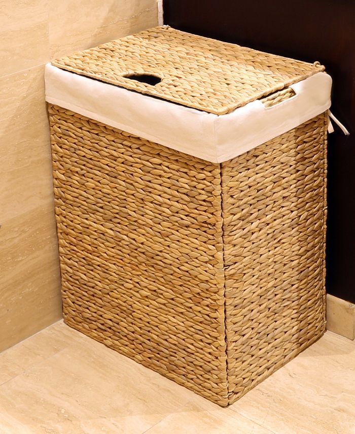 Seville Classics Foldable Water Hyacinth Portable Hamper - Macy's
