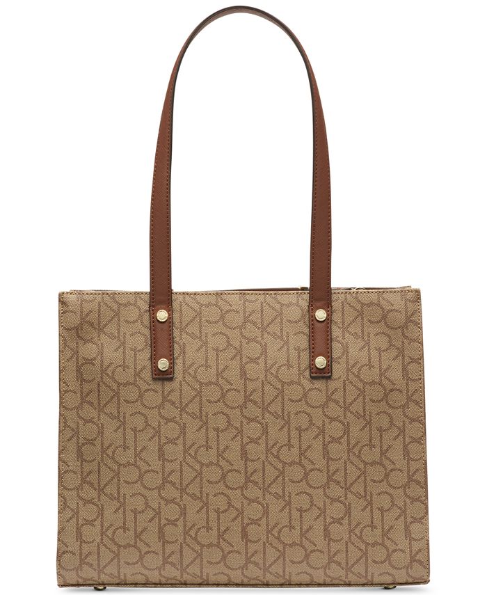 Calvin Klein Mallory Signature Faux-Leather Tote - Macy's