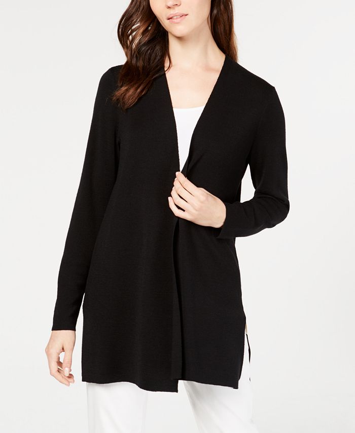 Eileen Fisher Merino Wool Open-Front Cardigan - Macy's