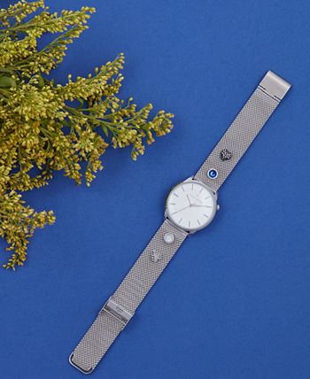 Thom Olson Women's Silver-Tone Mesh Bracelet Watch 34mm - Macy's