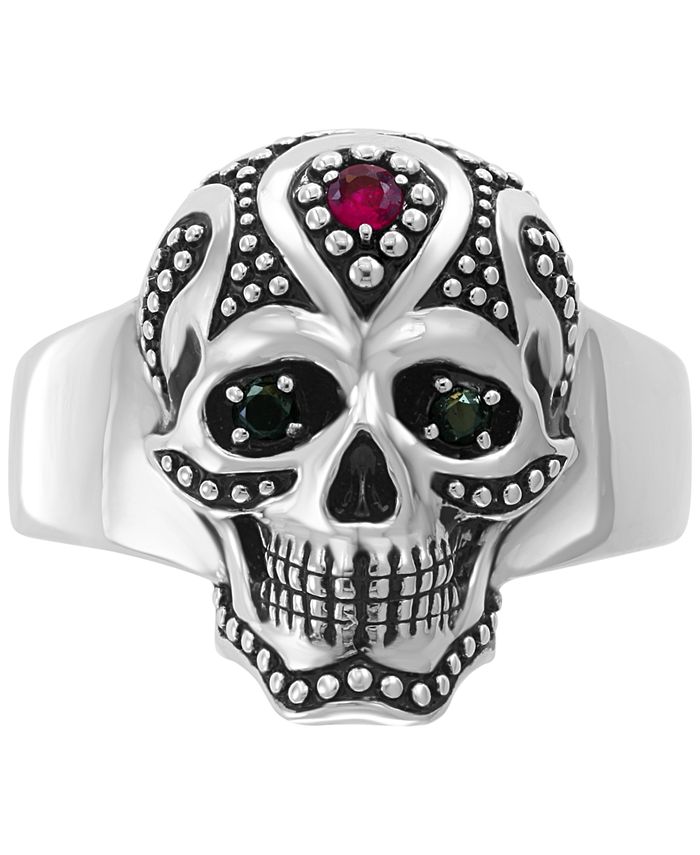 EFFY Collection EFFY® Men's Ruby (1/10 ct. t.w.) & Diamond Accent Skull ...