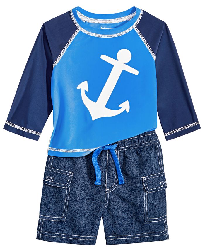 First Impressions Baby Boys 2-Pc. Anchor-Print Rash Guard Set, Created ...