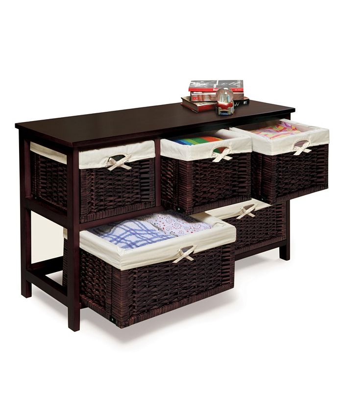 Badger Basket Five Basket Storage Unit With Wicker Baskets - Macy's