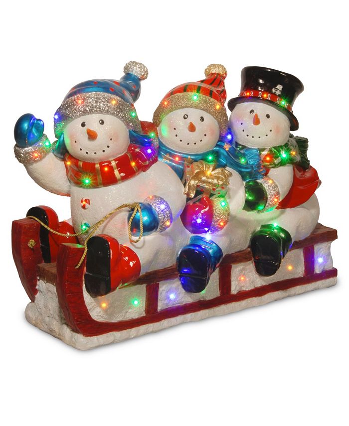 National Tree Company National Tree 29" PreLit Sledding Snowmen ...