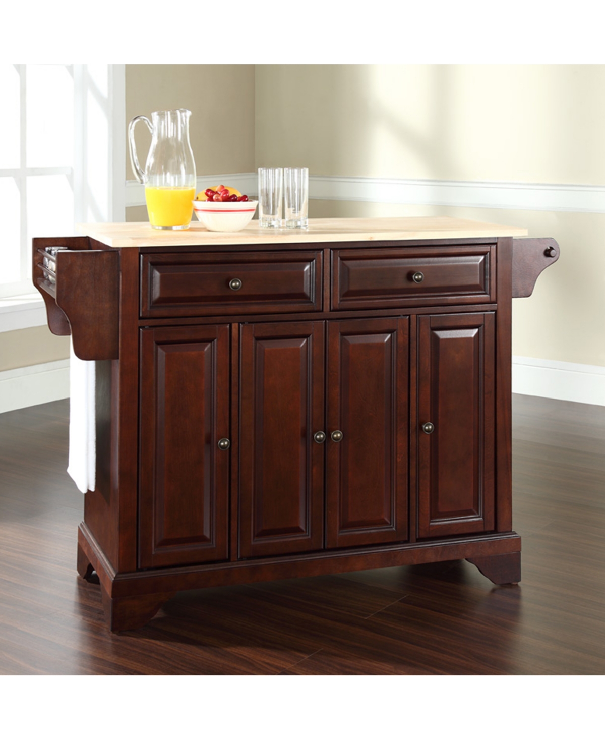 Click here for Lafayette Natural Wood Top Kitchen Island - Mahoga... prices