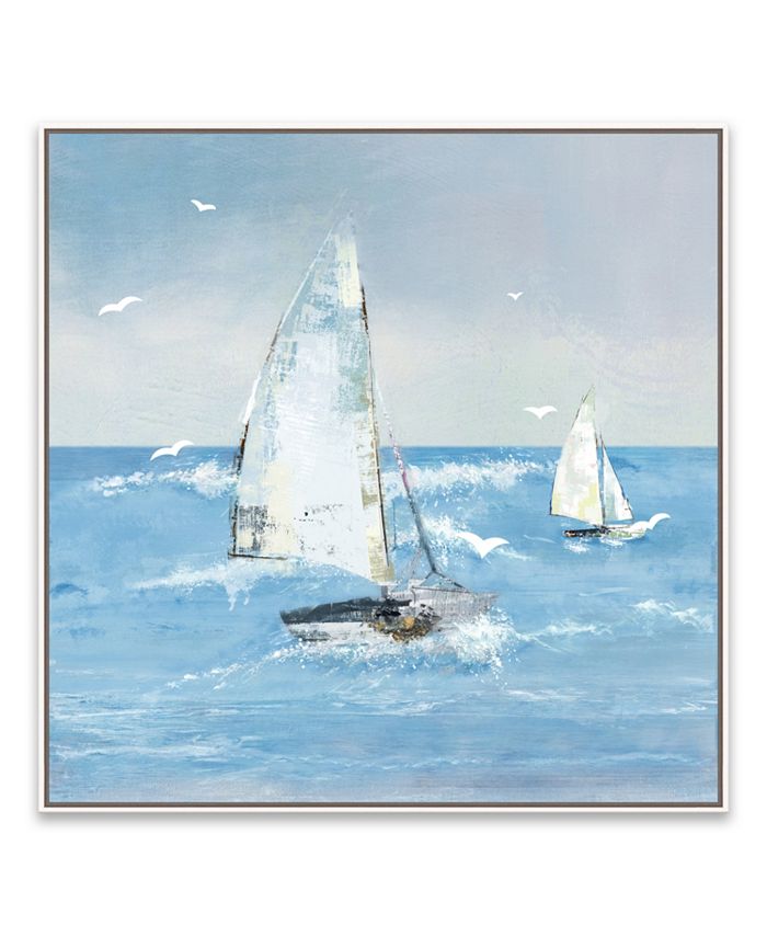 Artissimo Designs White Sails II Framed Printed Canvas - Macy's