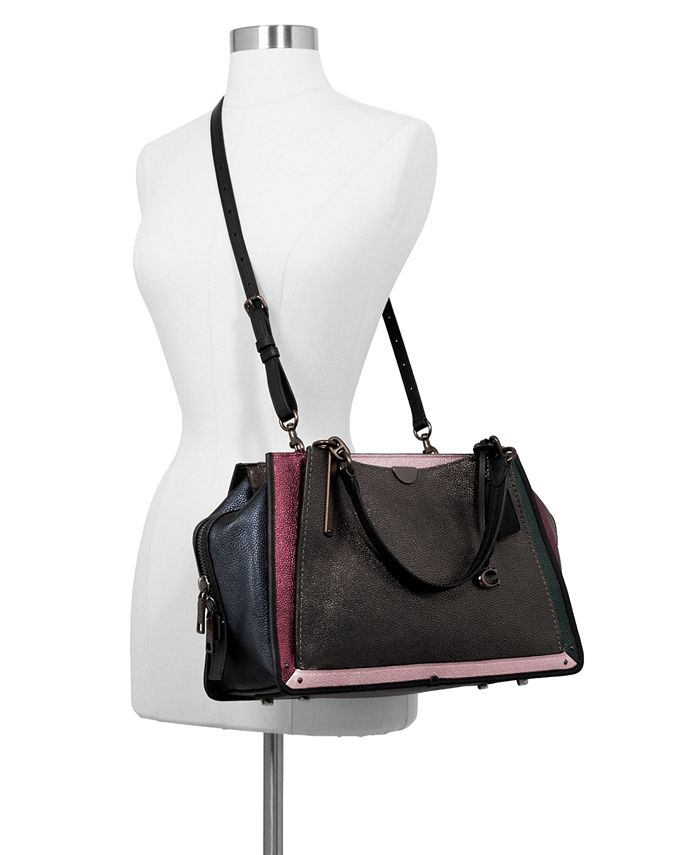 COACH Metallic Colorblock Dreamer 36 Satchel in Pebble Leather - Macy's