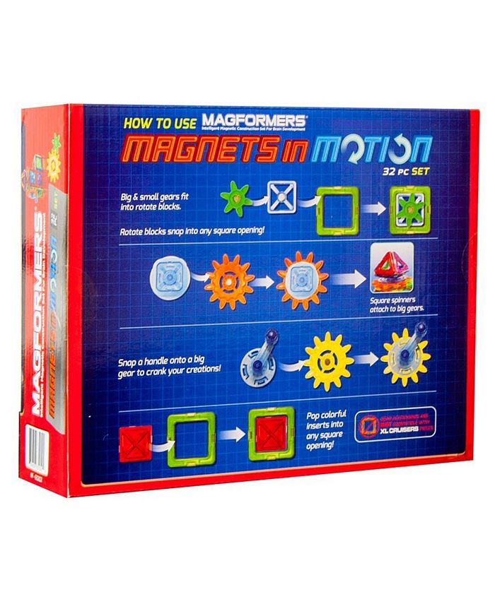 Magformers Magnets In Motion 32 Piece Magnetic Construction Gear Set ...