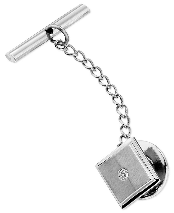 Macy's Stainless Steel Tie Tac, Diamond Accent Tie Tac - Macy's