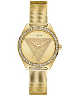GUESS Women's Gold-Tone Stainless Steel Mesh Bracelet Watch 36.5mm - Macy's