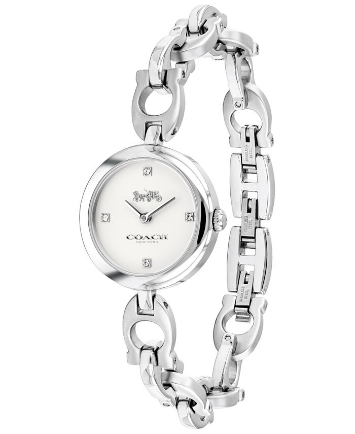 COACH Women's Signature Chain Stainless Steel Chain Bracelet Watch 26mm ...