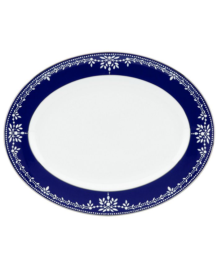 Marchesa by Lenox Dinnerware, Empire Indigo Oval Platter - Macy's