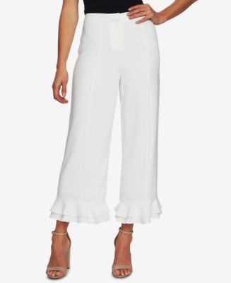 CeCe Ruffled-Hem Wide-Leg Pants - Macy's