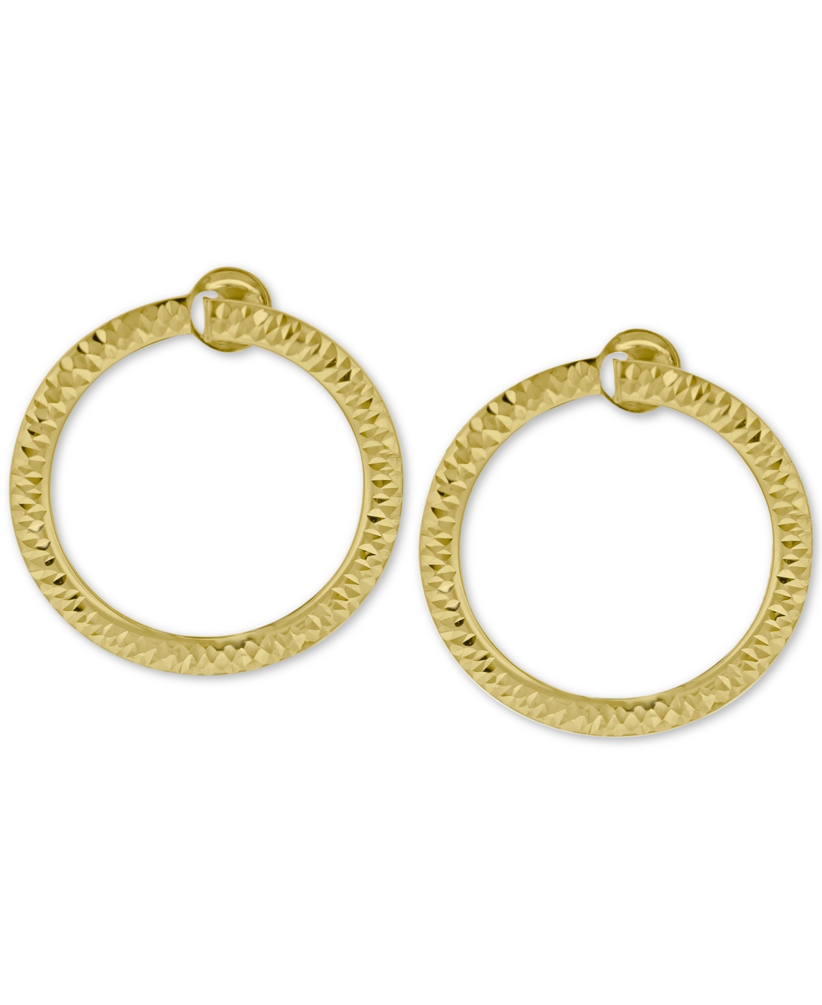 Click here for Doorknocker Circle Drop Earrings in 14k Gold - Yel... prices