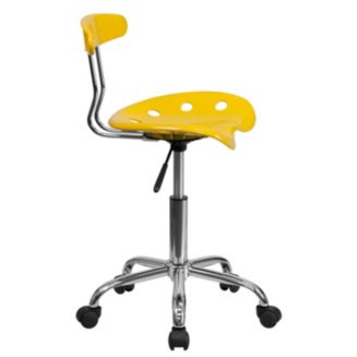 Vibrant Yellow And Chrome Swivel Task Chair With Tractor Seat - Macy's
