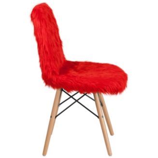 Shaggy Dog Red Accent Chair - Macy's