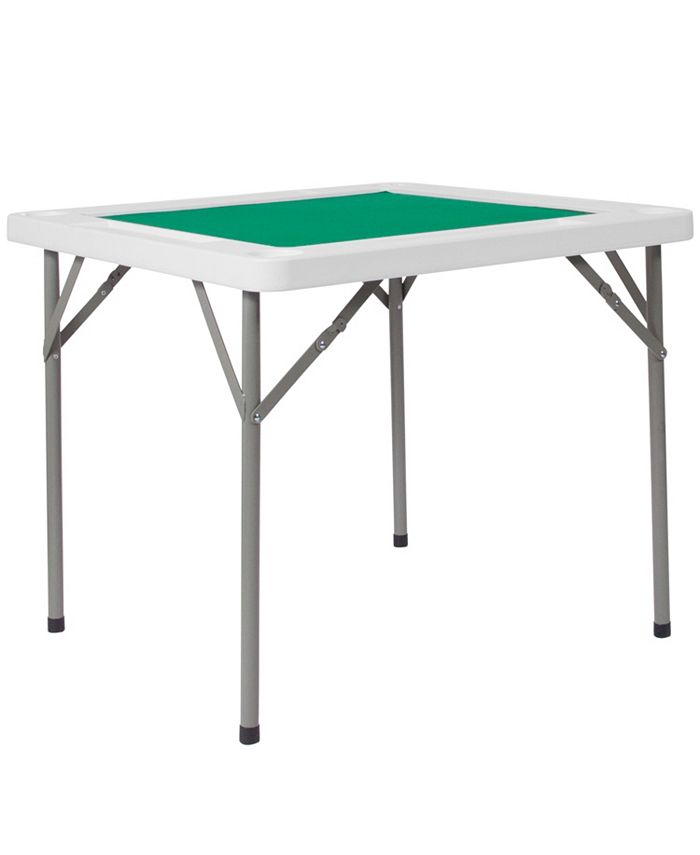 Flash Furniture 34.5'' Square Granite White Folding Game Table With ...
