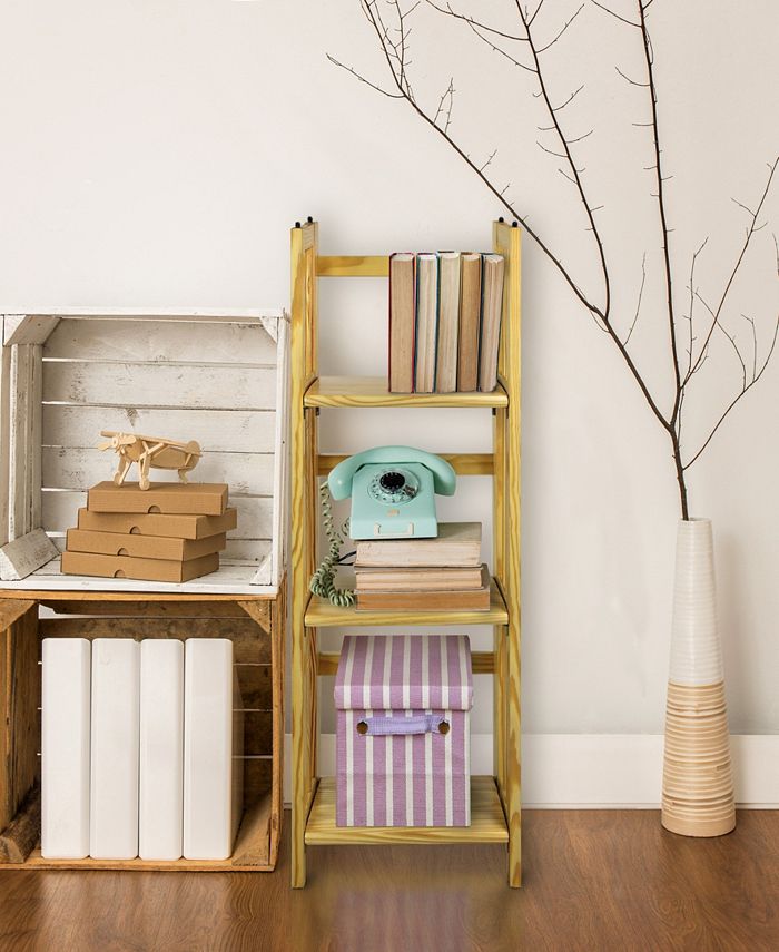 Yu Shan 3 - Shelf Folding Stackable Bookcase 27.5" Wide - Macy's