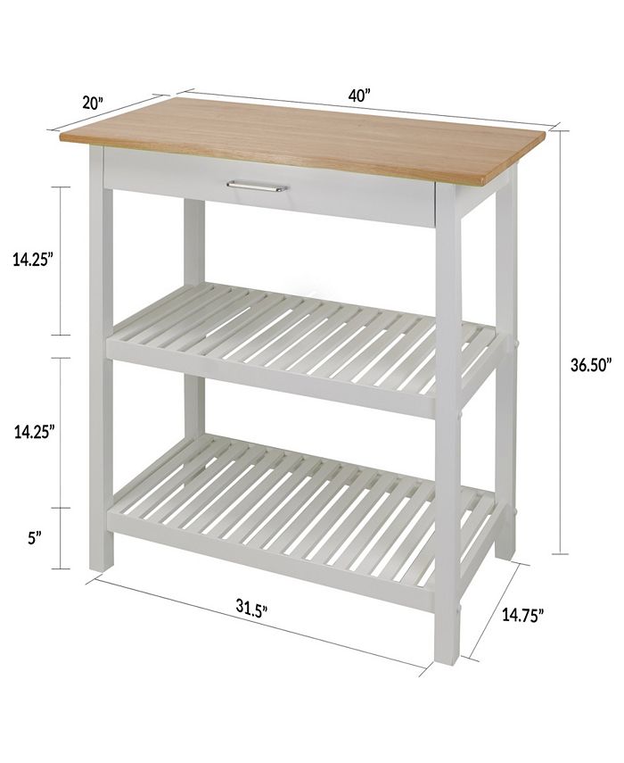 Yu Shan Kitchen Island with Solid Wood - Macy's