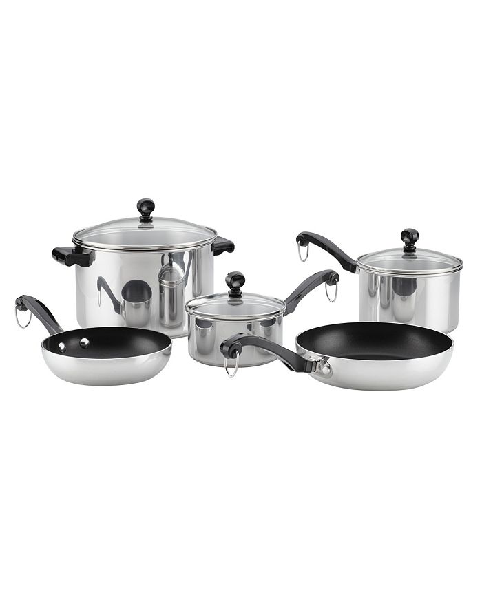 Farberware Classic Series Stainless Steel Nonstick 10-Piece Cookware ...