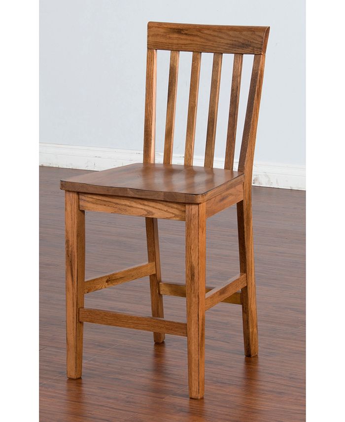 Sunny Designs Sedona 24"H Rustic Oak Slatback Barstool - Macy's