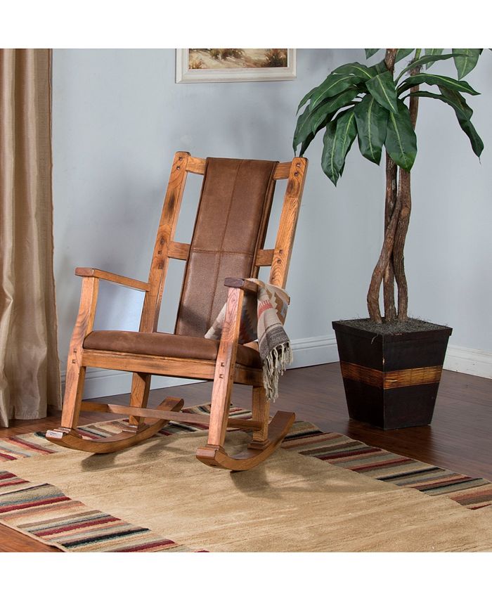 Sunny Designs Sedona Rustic Oak Rocker, Brown Cushion Seat - Macy's