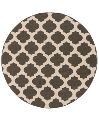 CLOSEOUT! Surya Alfresco ALF-9584 Black 7'3" Round Area Rug, Indoor ...