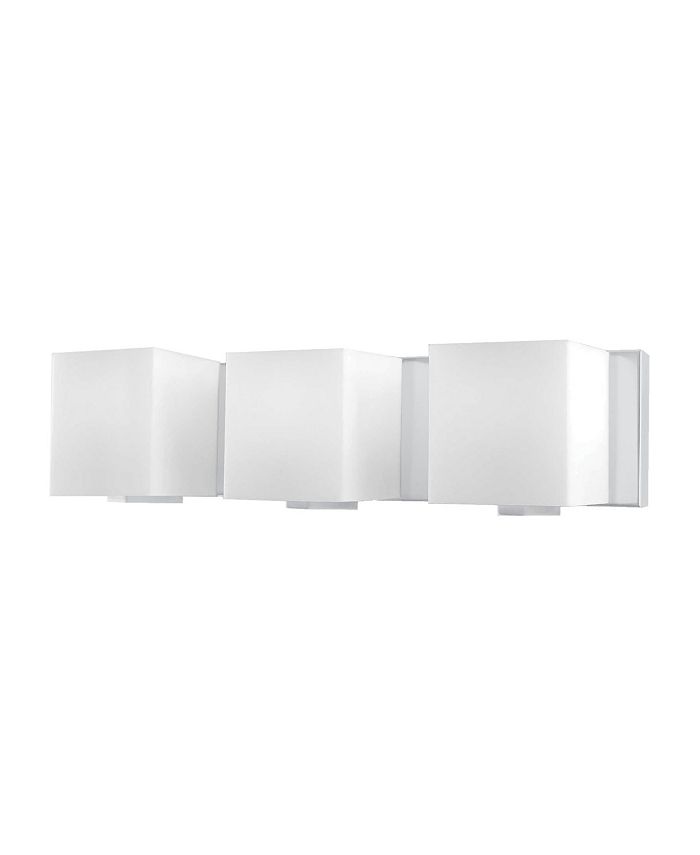 Macy's Borg Vanity - 3 Light with Lamps. White Opal Glass / Chrome - Macy's