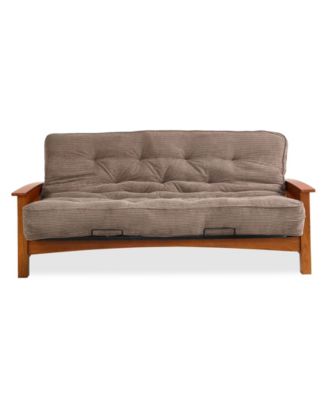 Denver Vintage Oak Futon Frame with 8" Visco Pocketed Coil Innerspring ...