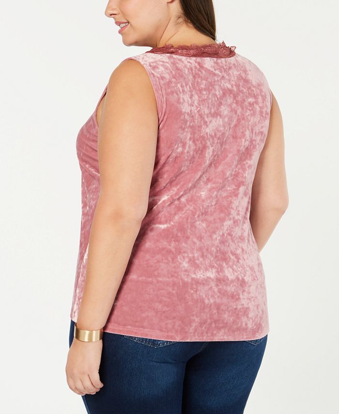 INC International Concepts INC Plus Size Lace & Velvet Tank Top ...