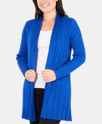NY Collection Multi-Textured Cardigan - Macy's