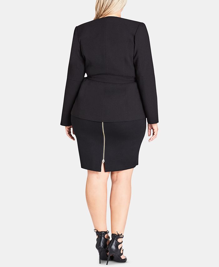 City Chic Trendy Plus Size Split-Sleeve Jacket - Macy's