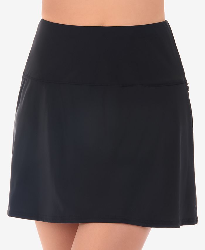 Miraclesuit Solid Basic Tummy-Control Fit & Flare Swim Skirt - Macy's