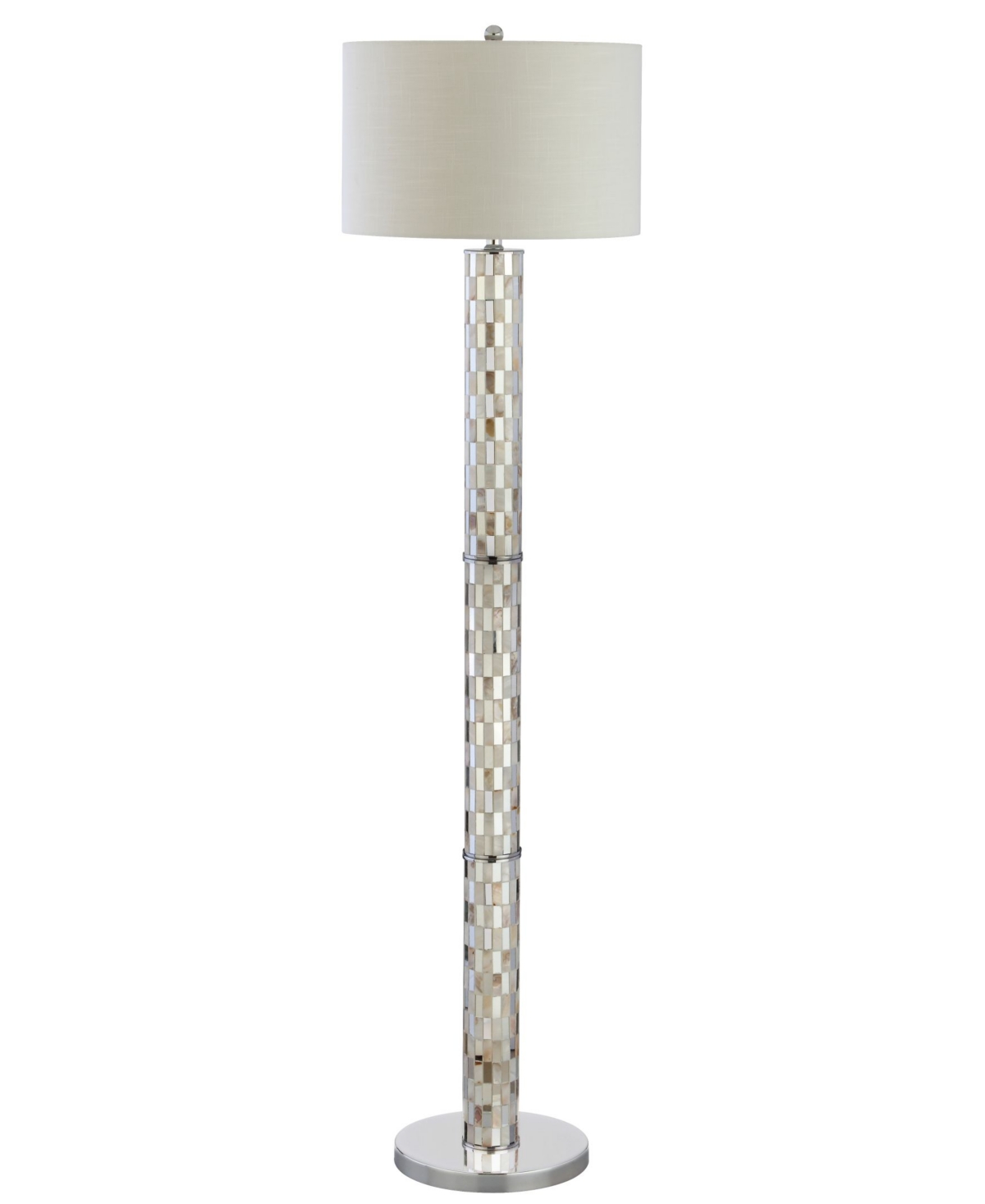 Click here for Jonathan Y Liam Mosaic Led Floor Lamp - Cream  Chr... prices