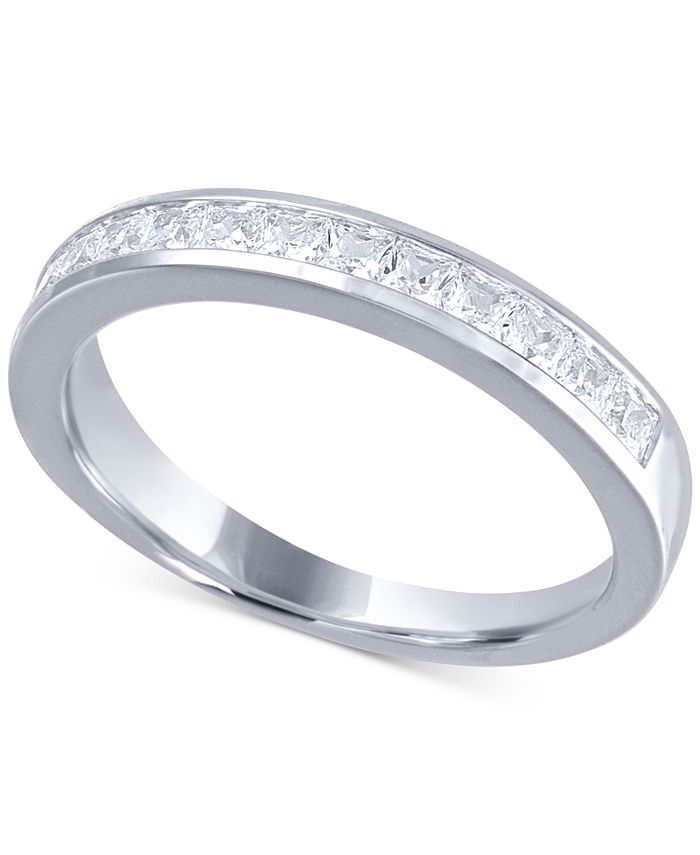 Macy's Diamond Princess Band (1 ct. t.w.) in 14k White Gold - Macy's