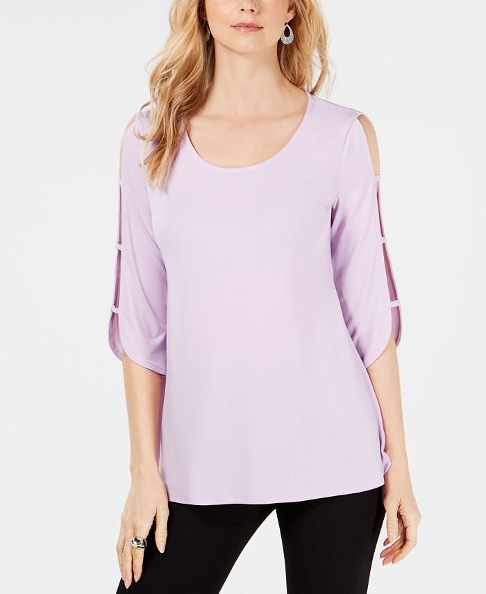 JM Collection Petite Ladder-Sleeve Top, Created for Macy's - Macy's